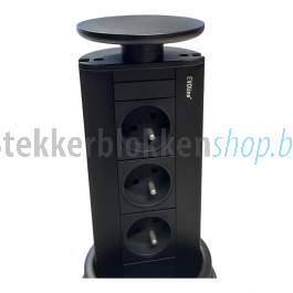 Evoline Port 3 stopcontacten zwart